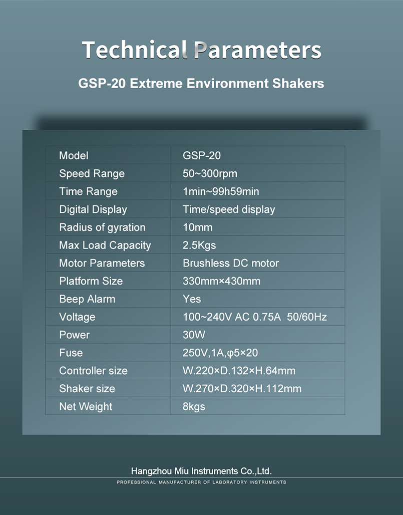 GSP-20 Extreme Environment Shakers